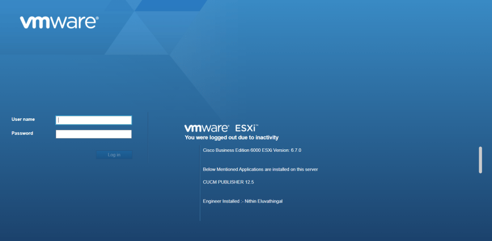 Welcome message for the Direct Console User Interface (DCUI)-BE6K/7K ...