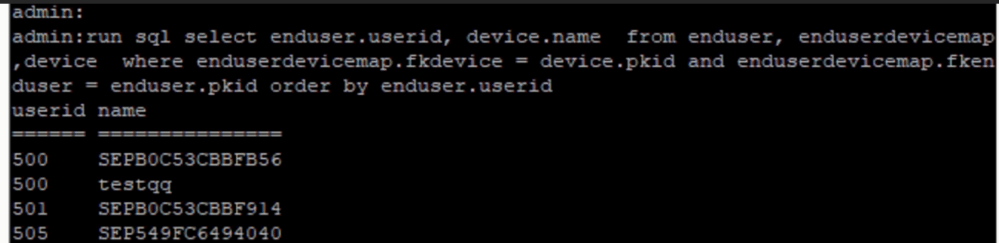 SQL Query to list Enduser and controlled devices – CRAZY NETWORKING