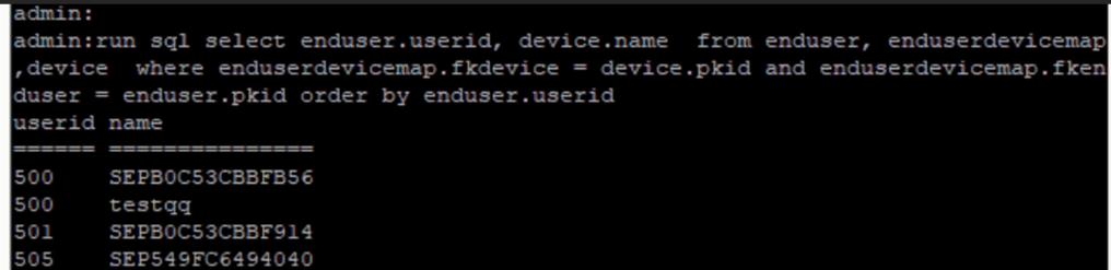 SQL Query to list Enduser and controlled devices – CRAZY NETWORKING